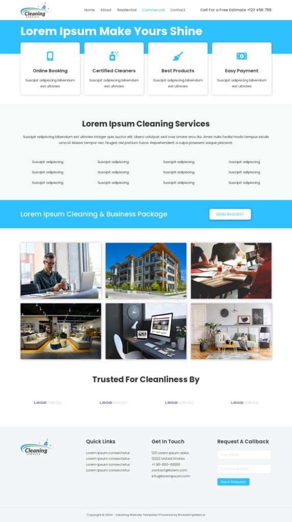Commercial – Cleaning Website Template